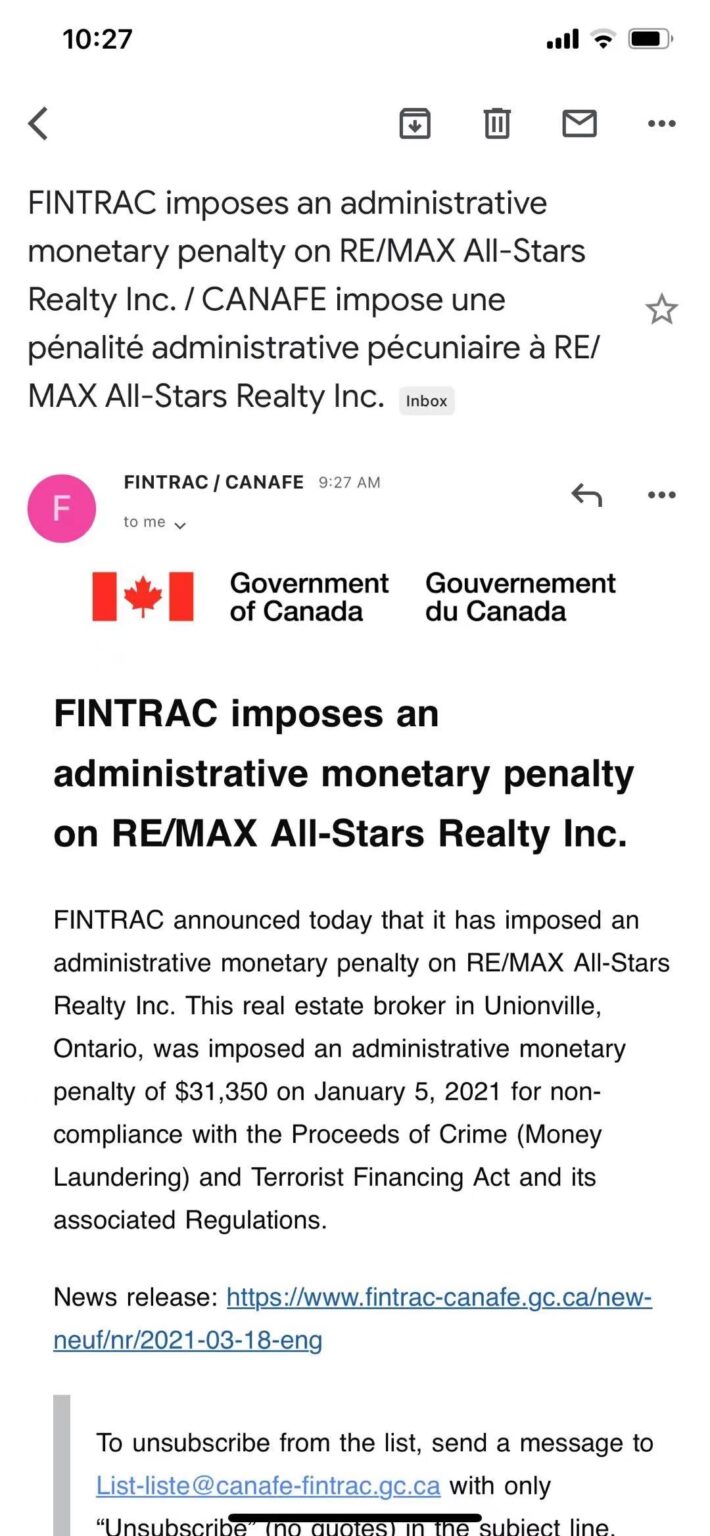 FINTRAC ID & Receipt of Fund 表格